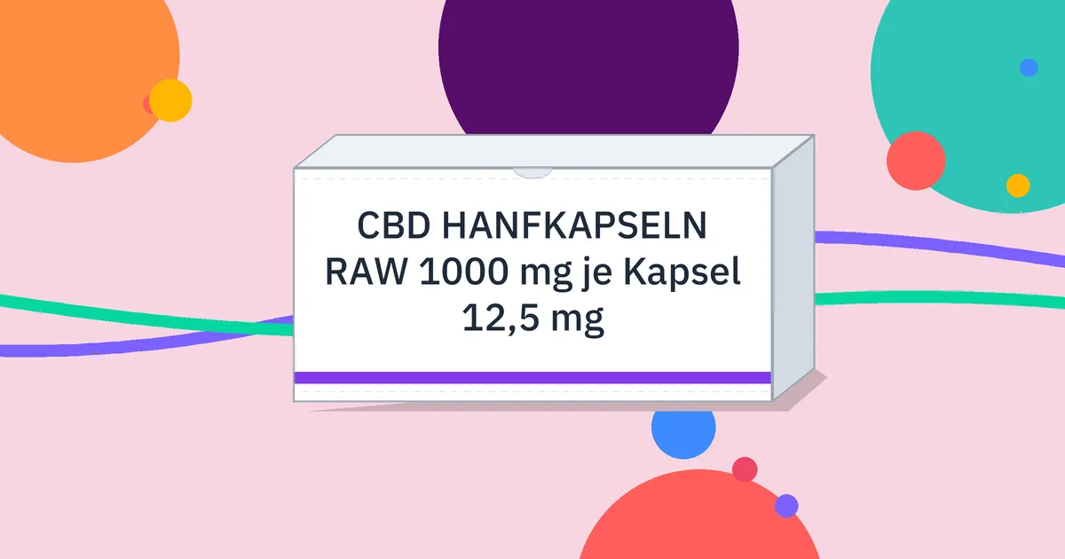 Symbolbild: Packung mit der Aufschrift CBD HANFKAPSELN RAW 1000 mg je Kapsel 12,5 mg (PZN 15631048) – Verfügbarkeit und Bezug in Apotheken in Frankfurt am Main