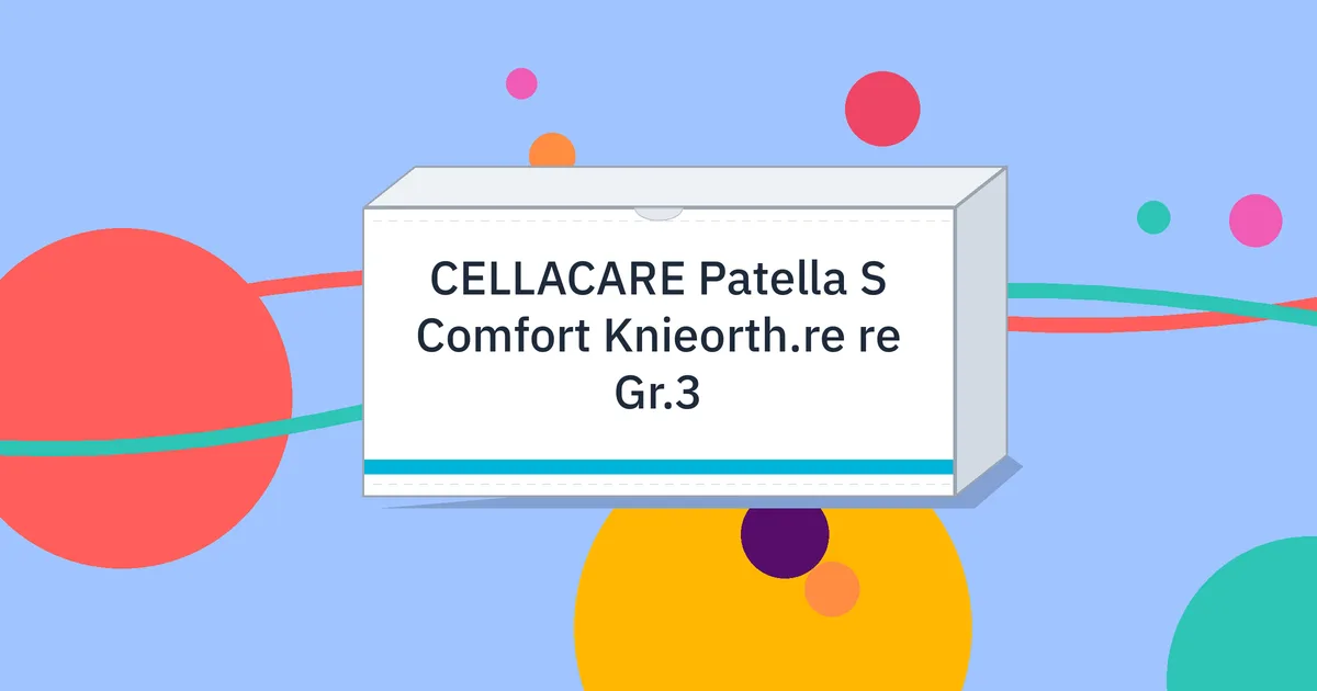 Symbolbild: Packung mit der Aufschrift CELLACARE Patella S Comfort Knieorth.re re Gr.3 (PZN 19251199) – Verfügbarkeit und Bezug in Apotheken in Frankfurt am Main