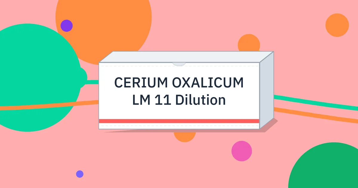 Symbolbild: Packung mit der Aufschrift CERIUM OXALICUM LM 11 Dilution (PZN 13438034) – Verfügbarkeit und Bezug in Apotheken in Frankfurt am Main