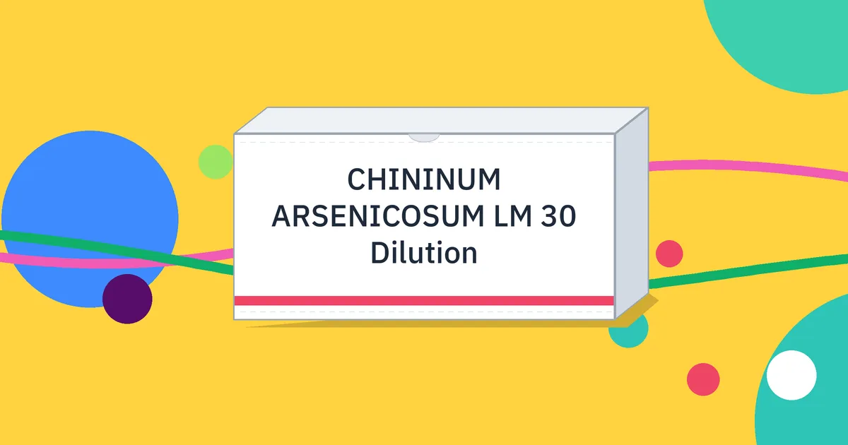 Symbolbild: Packung mit der Aufschrift CHININUM ARSENICOSUM LM 30 Dilution (PZN 07540194) – Verfügbarkeit und Bezug in Apotheken in Frankfurt am Main