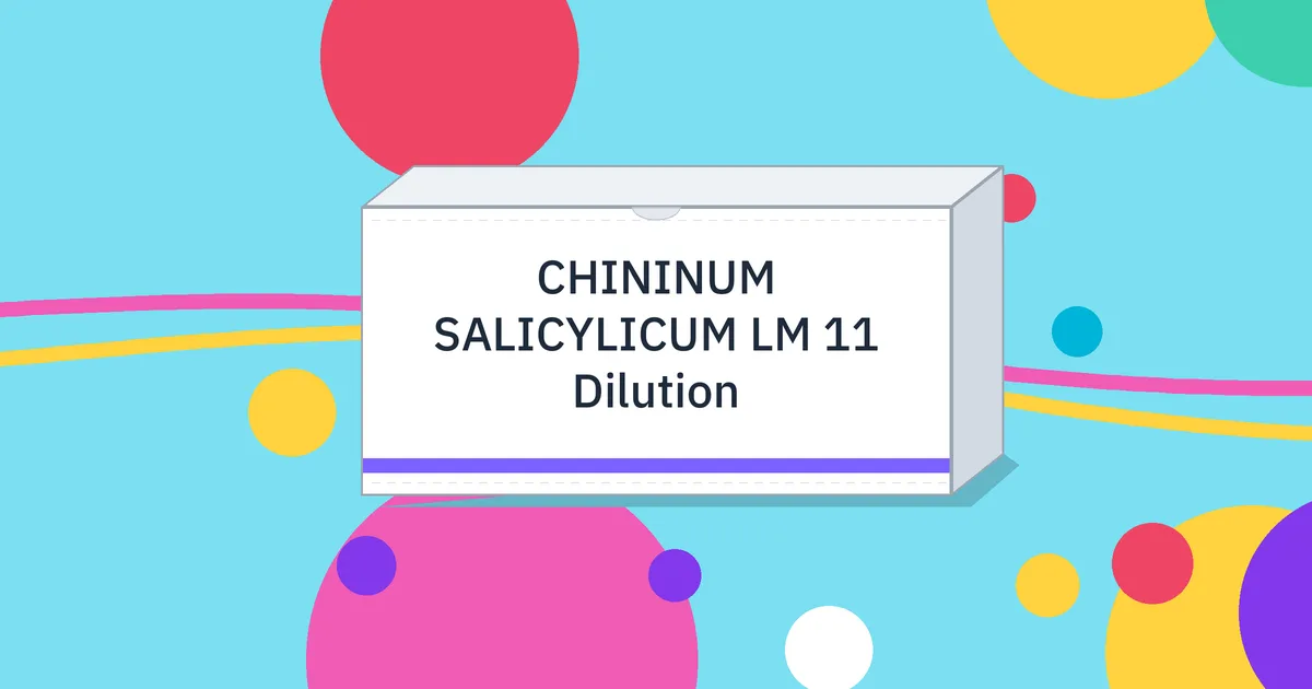 Symbolbild: Packung mit der Aufschrift CHININUM SALICYLICUM LM 11 Dilution (PZN 12815606) – Verfügbarkeit und Bezug in Apotheken in Frankfurt am Main