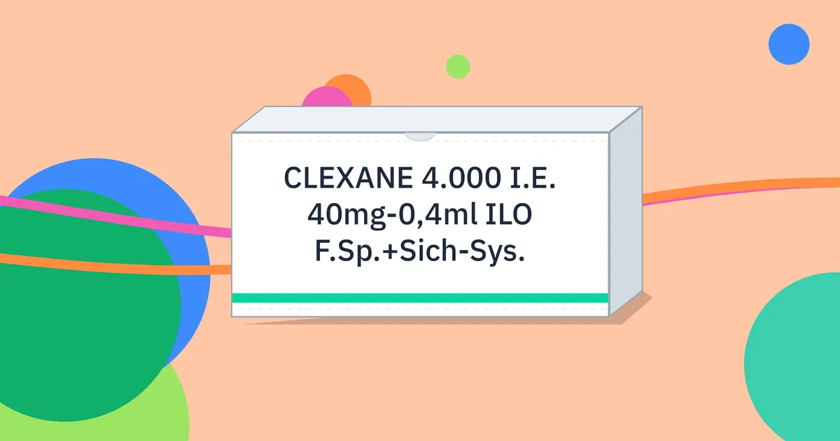 Symbolbild: Packung mit der Aufschrift CLEXANE 4.000 I.E. 40mg-0,4ml ILO F.Sp.+Sich-Sys. (PZN 07492590) – Verfügbarkeit und Bezug in Apotheken in Frankfurt am Main