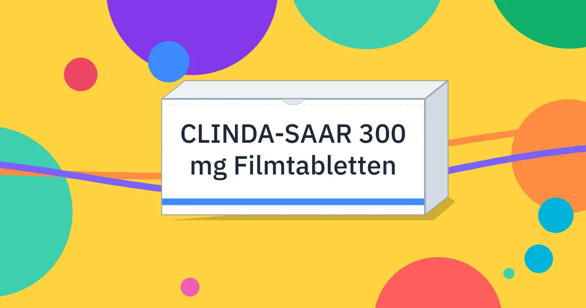 Symbolbild: Packung mit der Aufschrift CLINDA-SAAR 300 mg Filmtabletten (PZN 10398268) – Verfügbarkeit und Bezug in Apotheken in Frankfurt am Main