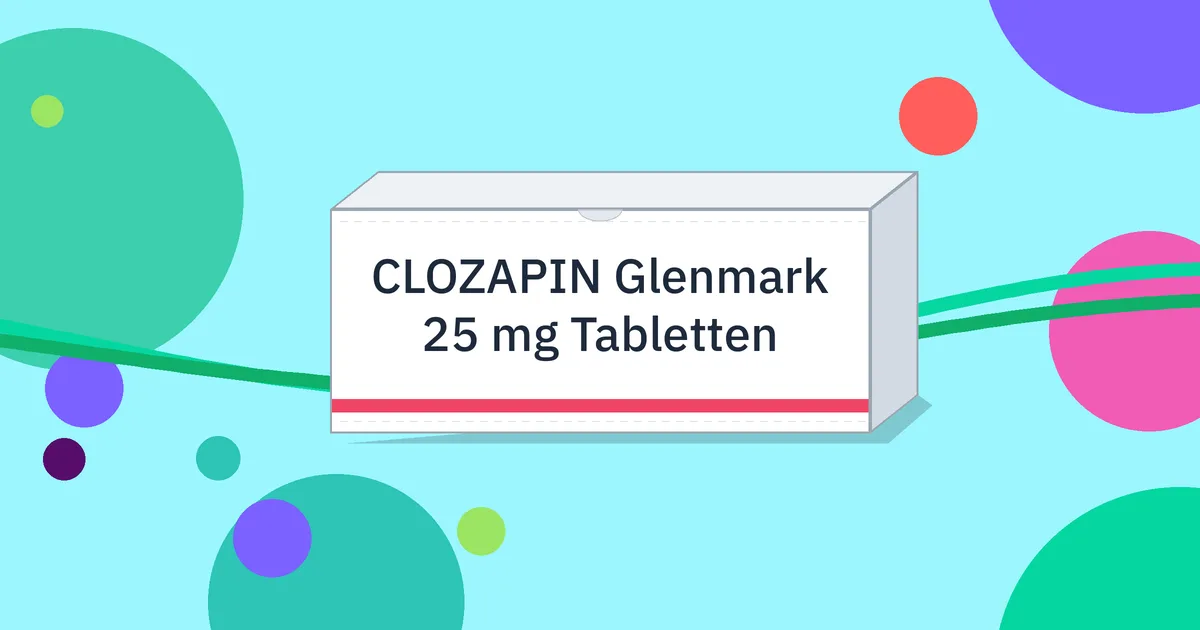 Symbolbild: Packung mit der Aufschrift CLOZAPIN Glenmark 25 mg Tabletten (PZN 11532421) – Verfügbarkeit und Bezug in Apotheken in Frankfurt am Main