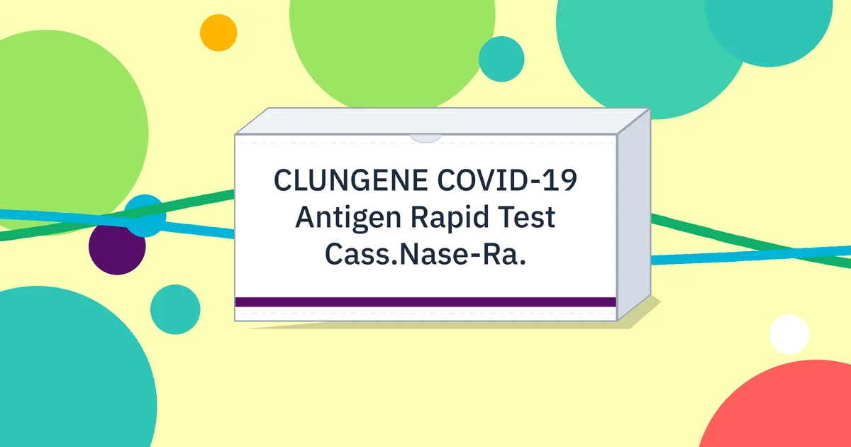 Symbolbild: Packung mit der Aufschrift CLUNGENE COVID-19 Antigen Rapid Test Cass.Nase-Ra. (PZN 19204656) – Verfügbarkeit und Bezug in Apotheken in Frankfurt am Main