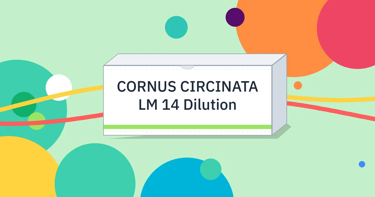 Symbolbild: Packung mit der Aufschrift CORNUS CIRCINATA LM 14 Dilution (PZN 13452181) – Verfügbarkeit und Bezug in Apotheken in Frankfurt am Main