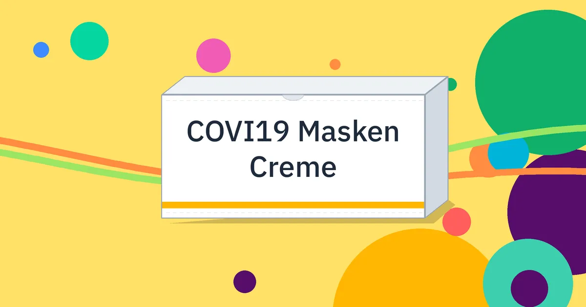 Symbolbild: Packung mit der Aufschrift COVI19 Masken Creme (PZN 17260797) – Verfügbarkeit und Bezug in Apotheken in Frankfurt am Main