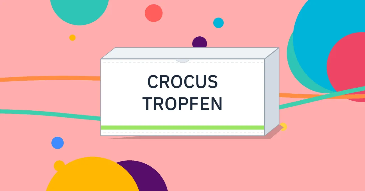 Symbolbild: Packung mit der Aufschrift CROCUS TROPFEN (PZN 15230361) – Verfügbarkeit und Bezug in Apotheken in Frankfurt am Main