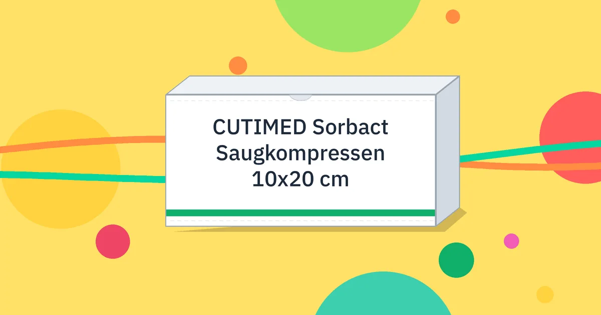 Symbolbild: Packung mit der Aufschrift CUTIMED Sorbact Saugkompressen 10x20 cm (PZN 17451385) – Verfügbarkeit und Bezug in Apotheken in Frankfurt am Main