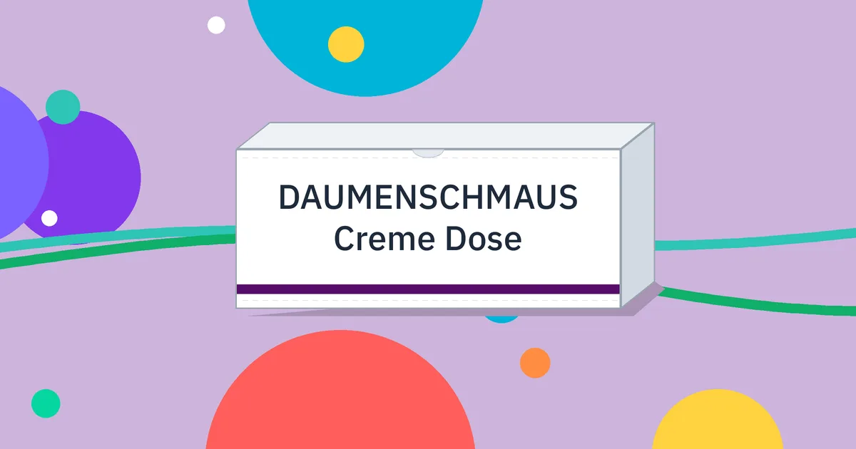 Symbolbild: Packung mit der Aufschrift DAUMENSCHMAUS Creme Dose (PZN 17514335) – Verfügbarkeit und Bezug in Apotheken in Frankfurt am Main