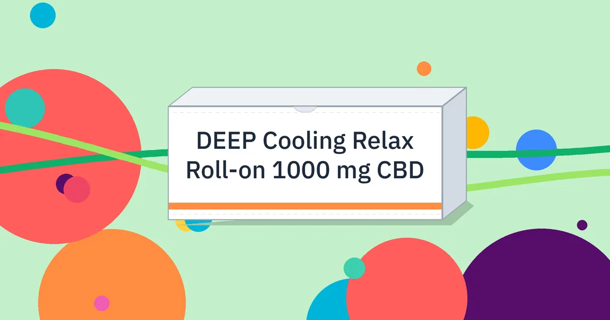 Symbolbild: Packung mit der Aufschrift DEEP Cooling Relax Roll-on 1000 mg CBD (PZN 20400434) – Verfügbarkeit und Bezug in Apotheken in Frankfurt am Main