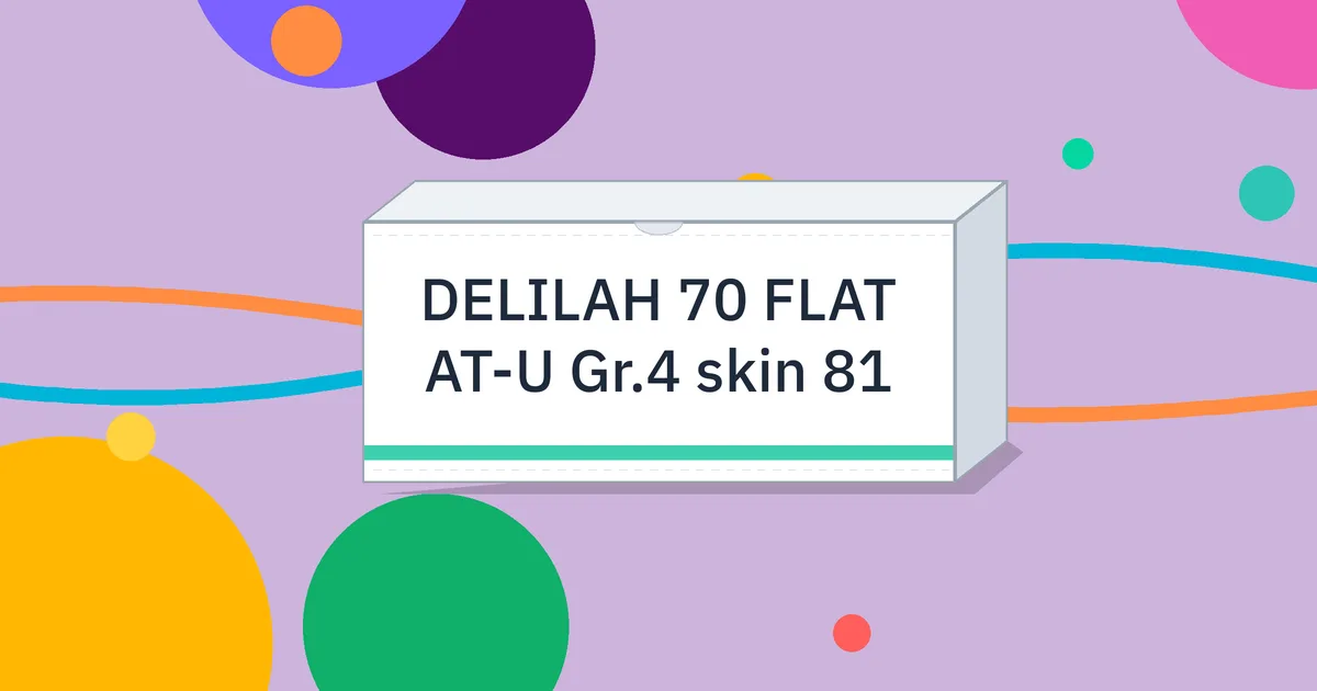Symbolbild: Packung mit der Aufschrift DELILAH 70 FLAT AT-U Gr.4 skin 81 (PZN 13849033) – Verfügbarkeit und Bezug in Apotheken in Frankfurt am Main