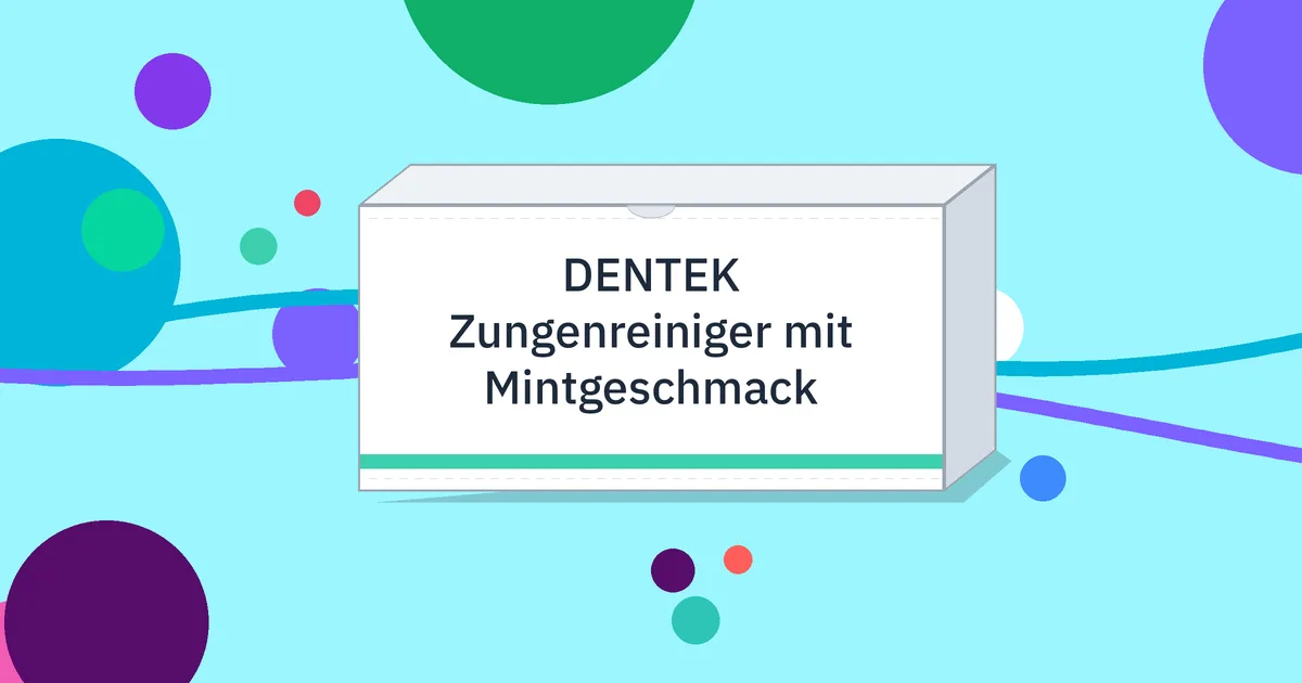 Symbolbild: Packung mit der Aufschrift DENTEK Zungenreiniger mit Mintgeschmack (PZN 14027971) – Verfügbarkeit und Bezug in Apotheken in Frankfurt am Main