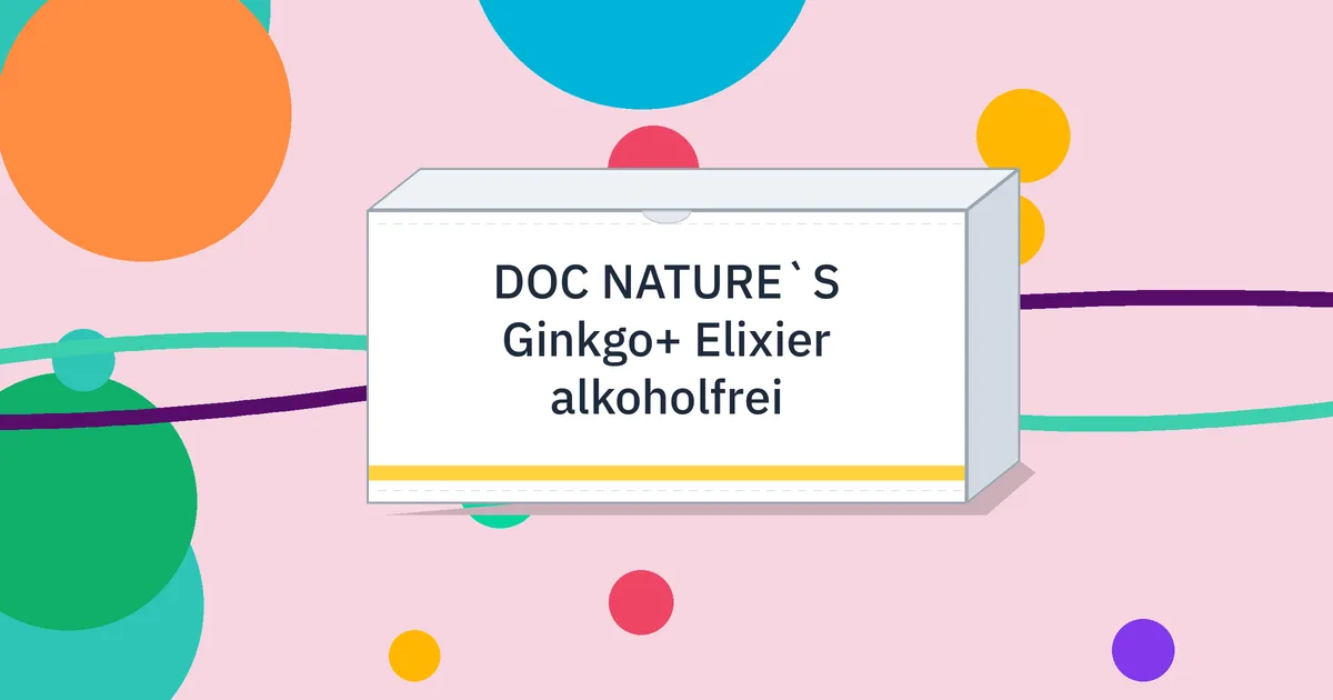 Symbolbild: Packung mit der Aufschrift DOC NATURE`S Ginkgo+ Elixier alkoholfrei (PZN 16565508) – Verfügbarkeit und Bezug in Apotheken in Frankfurt am Main