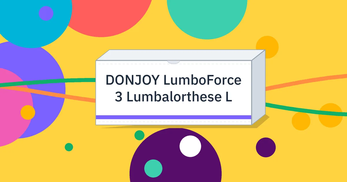 Symbolbild: Packung mit der Aufschrift DONJOY LumboForce 3 Lumbalorthese L (PZN 19377948) – Verfügbarkeit und Bezug in Apotheken in Frankfurt am Main