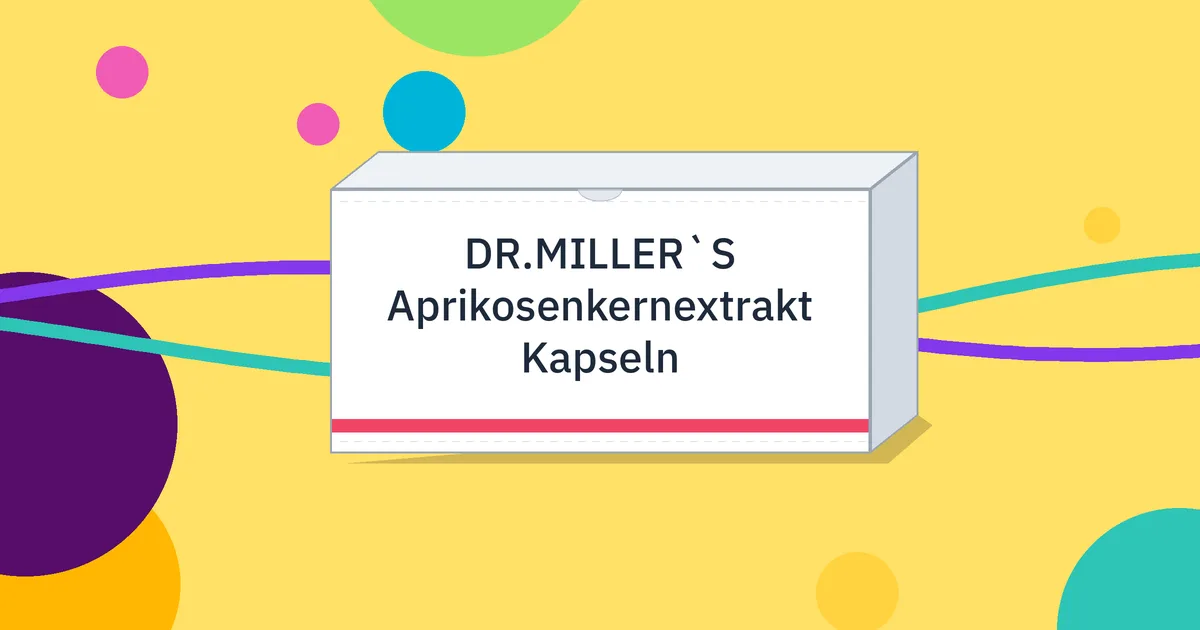 Symbolbild: Packung mit der Aufschrift DR.MILLER`S Aprikosenkernextrakt Kapseln (PZN 13839537) – Verfügbarkeit und Bezug in Apotheken in Frankfurt am Main