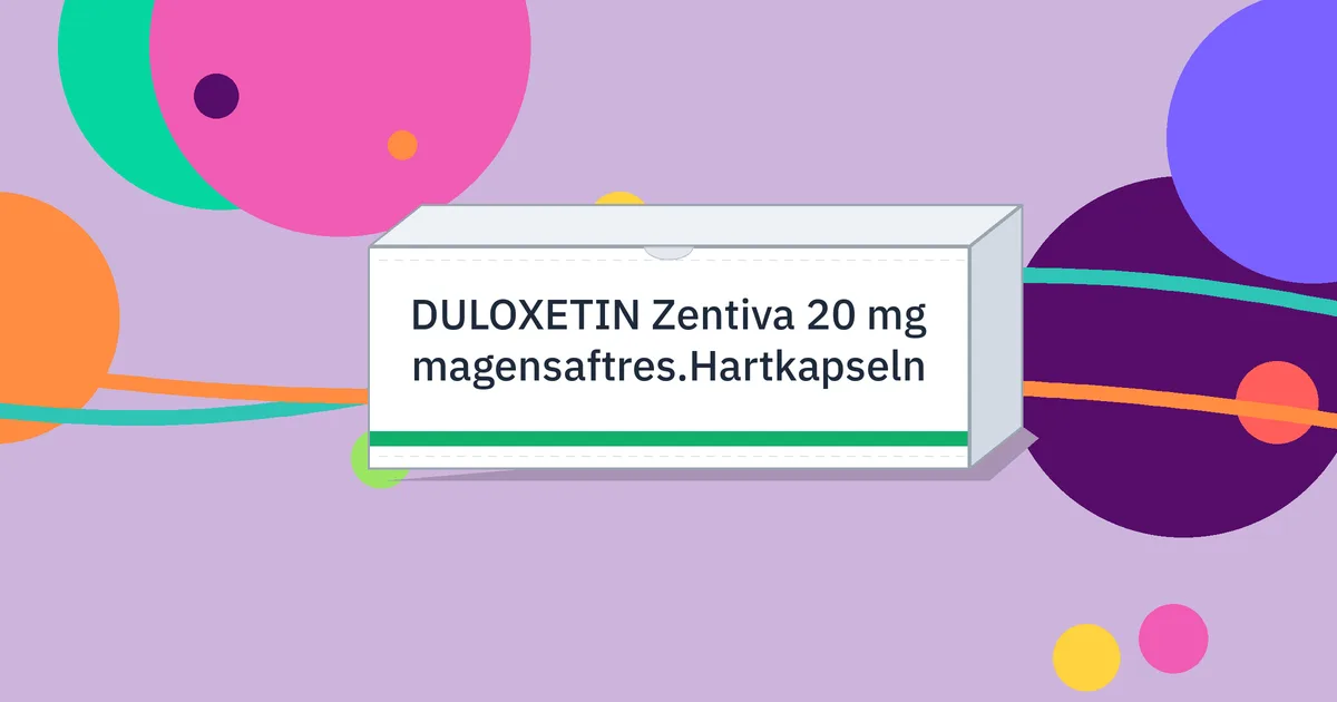 Symbolbild: Packung mit der Aufschrift DULOXETIN Zentiva 20 mg magensaftres.Hartkapseln (PZN 16632245) – Verfügbarkeit und Bezug in Apotheken in Frankfurt am Main
