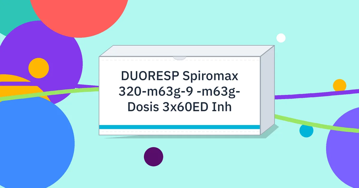 Symbolbild: Packung mit der Aufschrift DUORESP Spiromax 320-m63g-9 -m63g-Dosis 3x60ED Inh (PZN 11135051) – Verfügbarkeit und Bezug in Apotheken in Frankfurt am Main