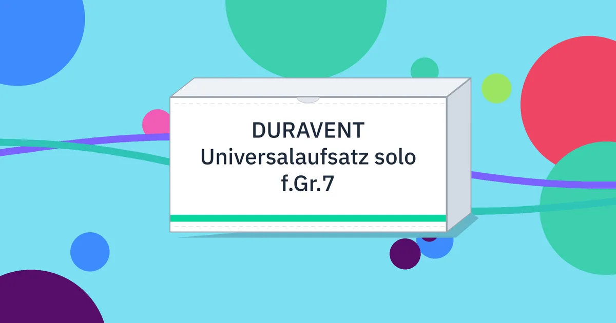 Symbolbild: Packung mit der Aufschrift DURAVENT Universalaufsatz solo f.Gr.7 (PZN 02065771) – Verfügbarkeit und Bezug in Apotheken in Frankfurt am Main