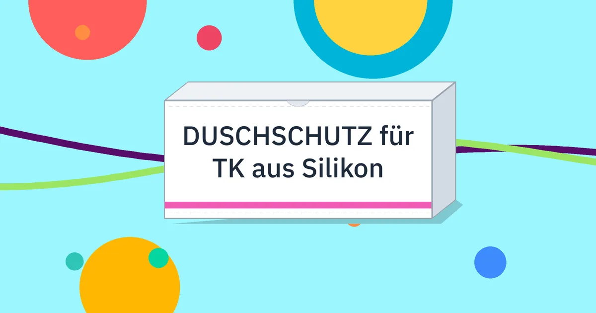 Symbolbild: Packung mit der Aufschrift DUSCHSCHUTZ für TK aus Silikon (PZN 12346040) – Verfügbarkeit und Bezug in Apotheken in Frankfurt am Main