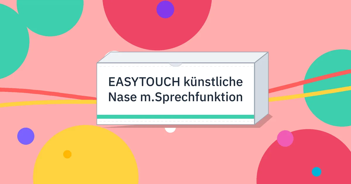 Symbolbild: Packung mit der Aufschrift EASYTOUCH künstliche Nase m.Sprechfunktion (PZN 17874826) – Verfügbarkeit und Bezug in Apotheken in Frankfurt am Main