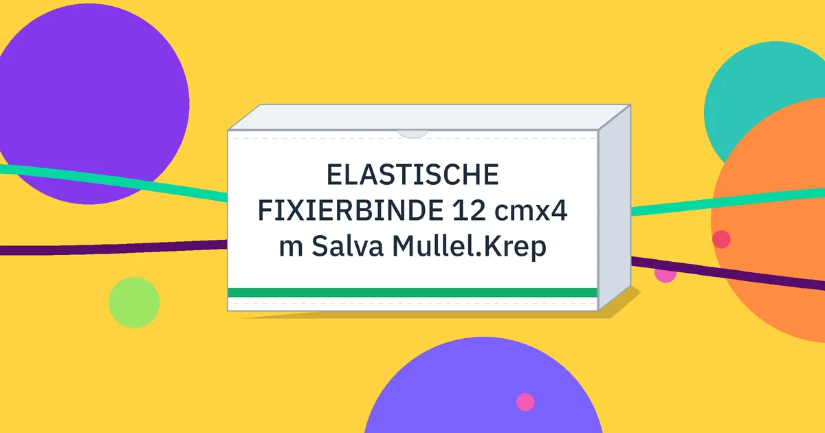 Symbolbild: Packung mit der Aufschrift ELASTISCHE FIXIERBINDE 12 cmx4 m Salva Mullel.Krep (PZN 17151996) – Verfügbarkeit und Bezug in Apotheken in Frankfurt am Main