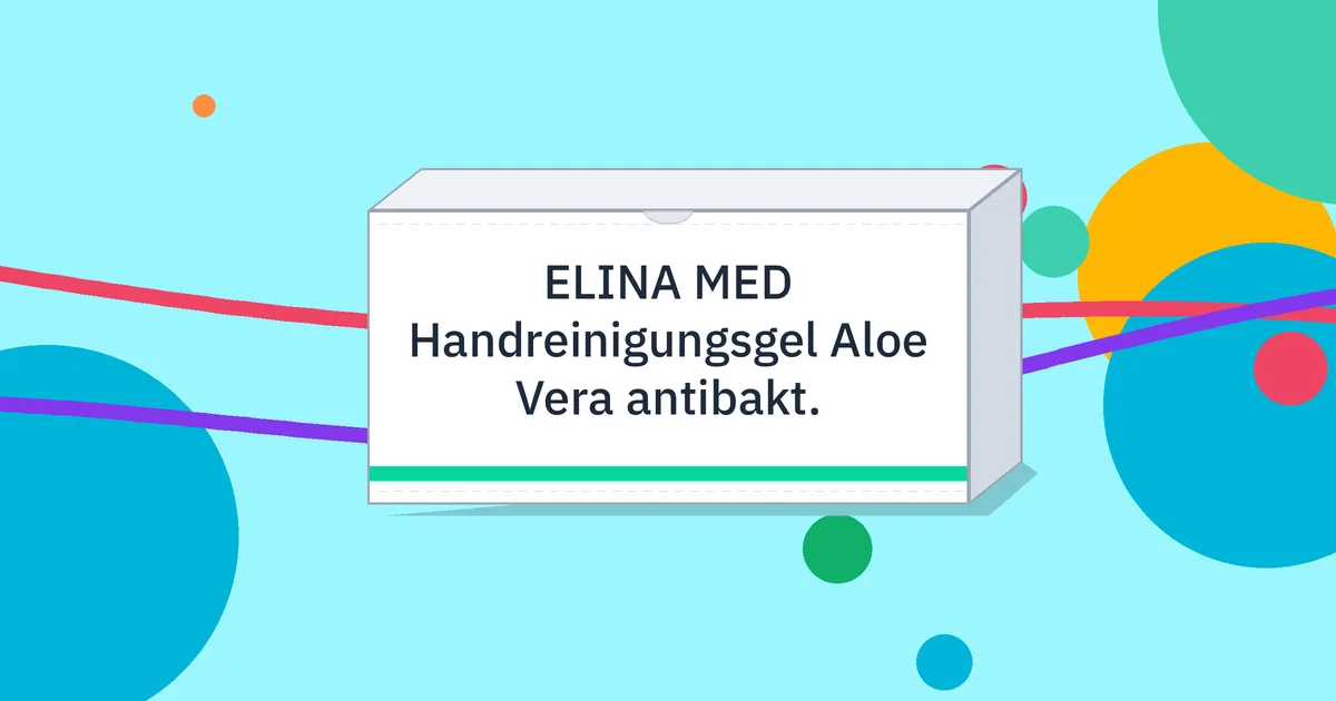 Symbolbild: Packung mit der Aufschrift ELINA MED Handreinigungsgel Aloe Vera antibakt. (PZN 11291377) – Verfügbarkeit und Bezug in Apotheken in Frankfurt am Main