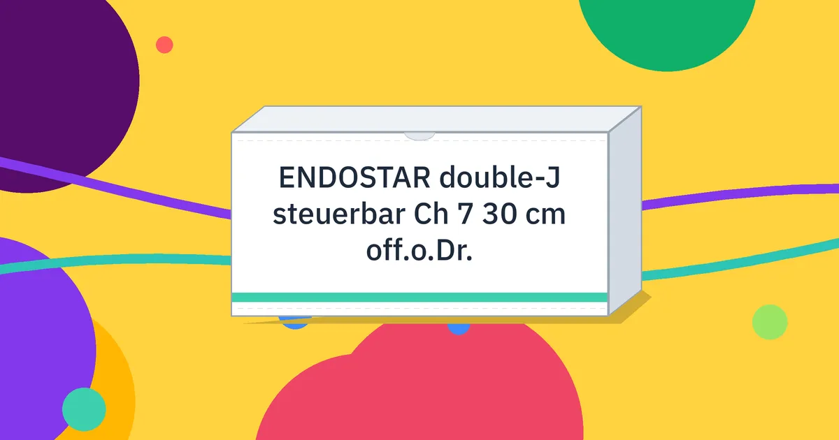 Symbolbild: Packung mit der Aufschrift ENDOSTAR double-J steuerbar Ch 7 30 cm off.o.Dr. (PZN 00439546) – Verfügbarkeit und Bezug in Apotheken in Frankfurt am Main