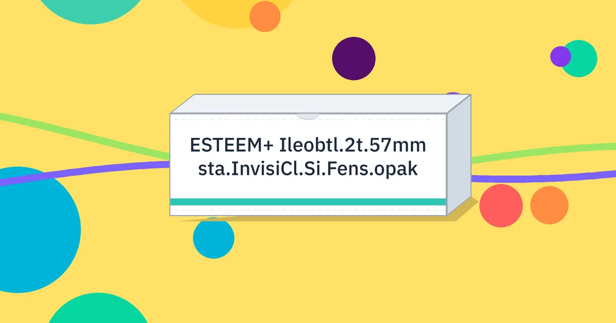 Symbolbild: Packung mit der Aufschrift ESTEEM+ Ileobtl.2t.57mm sta.InvisiCl.Si.Fens.opak (PZN 13507870) – Verfügbarkeit und Bezug in Apotheken in Frankfurt am Main