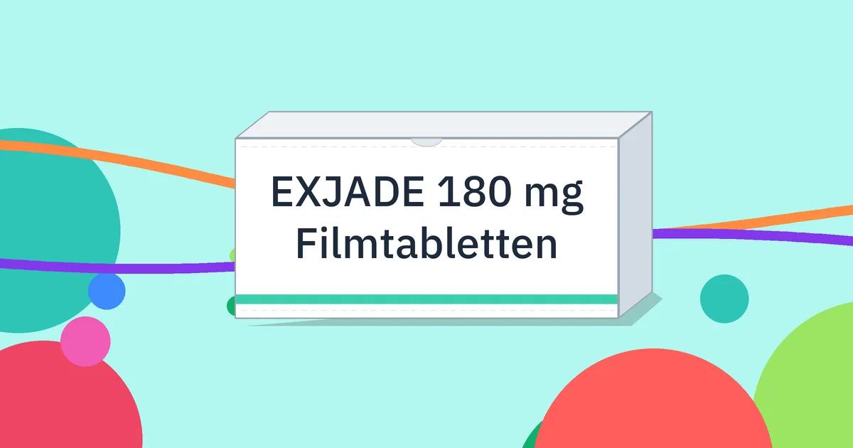 Symbolbild: Packung mit der Aufschrift EXJADE 180 mg Filmtabletten (PZN 17147641) – Verfügbarkeit und Bezug in Apotheken in Frankfurt am Main