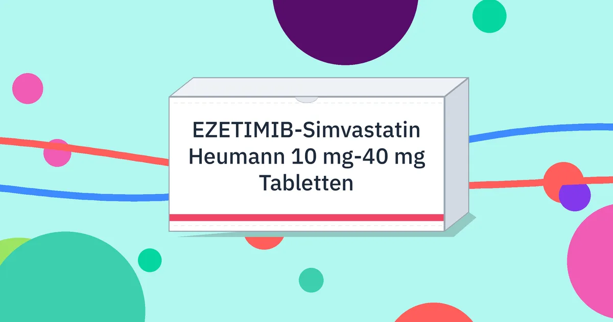 Symbolbild: Packung mit der Aufschrift EZETIMIB-Simvastatin Heumann 10 mg-40 mg Tabletten (PZN 14064239) – Verfügbarkeit und Bezug in Apotheken in Frankfurt am Main