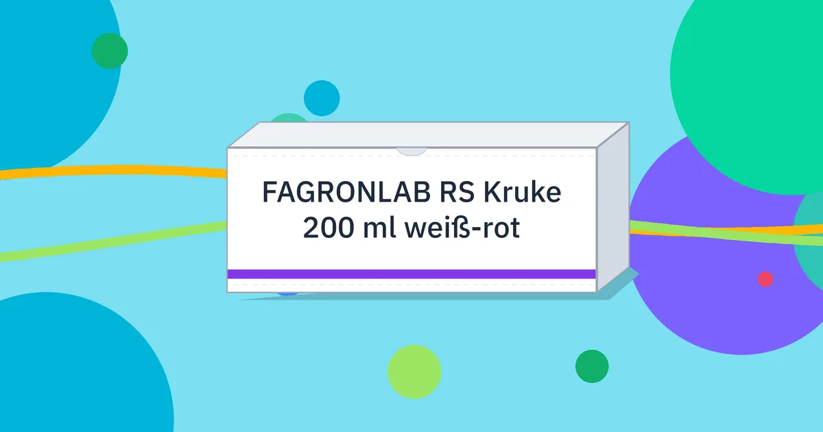 Symbolbild: Packung mit der Aufschrift FAGRONLAB RS Kruke 200 ml weiß-rot (PZN 20912358) – Verfügbarkeit und Bezug in Apotheken in Frankfurt am Main