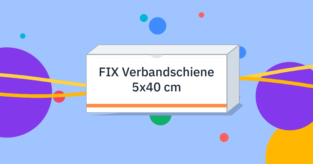 Symbolbild: Packung mit der Aufschrift FIX Verbandschiene 5x40 cm (PZN 06983570) – Verfügbarkeit und Bezug in Apotheken in Frankfurt am Main