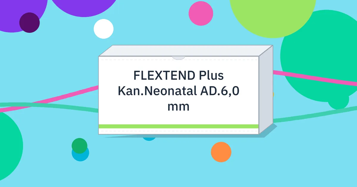 Symbolbild: Packung mit der Aufschrift FLEXTEND Plus Kan.Neonatal AD.6,0 mm (PZN 09217103) – Verfügbarkeit und Bezug in Apotheken in Frankfurt am Main
