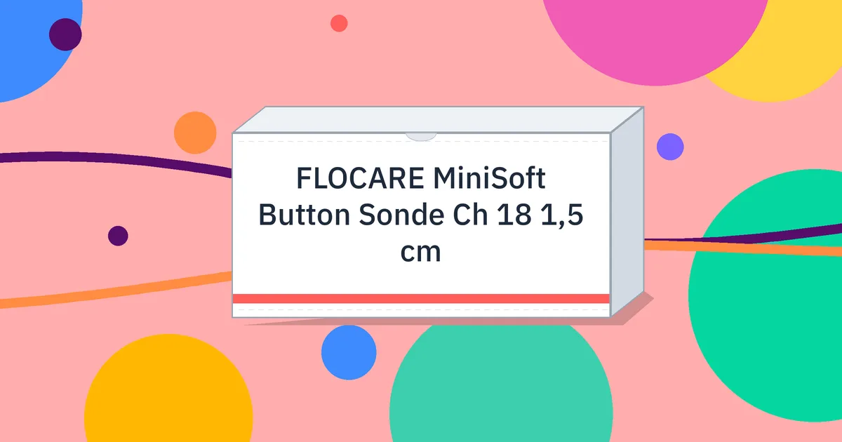 Symbolbild: Packung mit der Aufschrift FLOCARE MiniSoft Button Sonde Ch 18 1,5 cm (PZN 16019527) – Verfügbarkeit und Bezug in Apotheken in Frankfurt am Main
