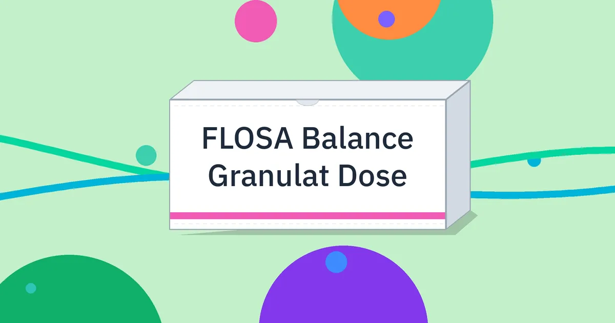 Symbolbild: Packung mit der Aufschrift FLOSA Balance Granulat Dose (PZN 03737741) – Verfügbarkeit und Bezug in Apotheken in Frankfurt am Main