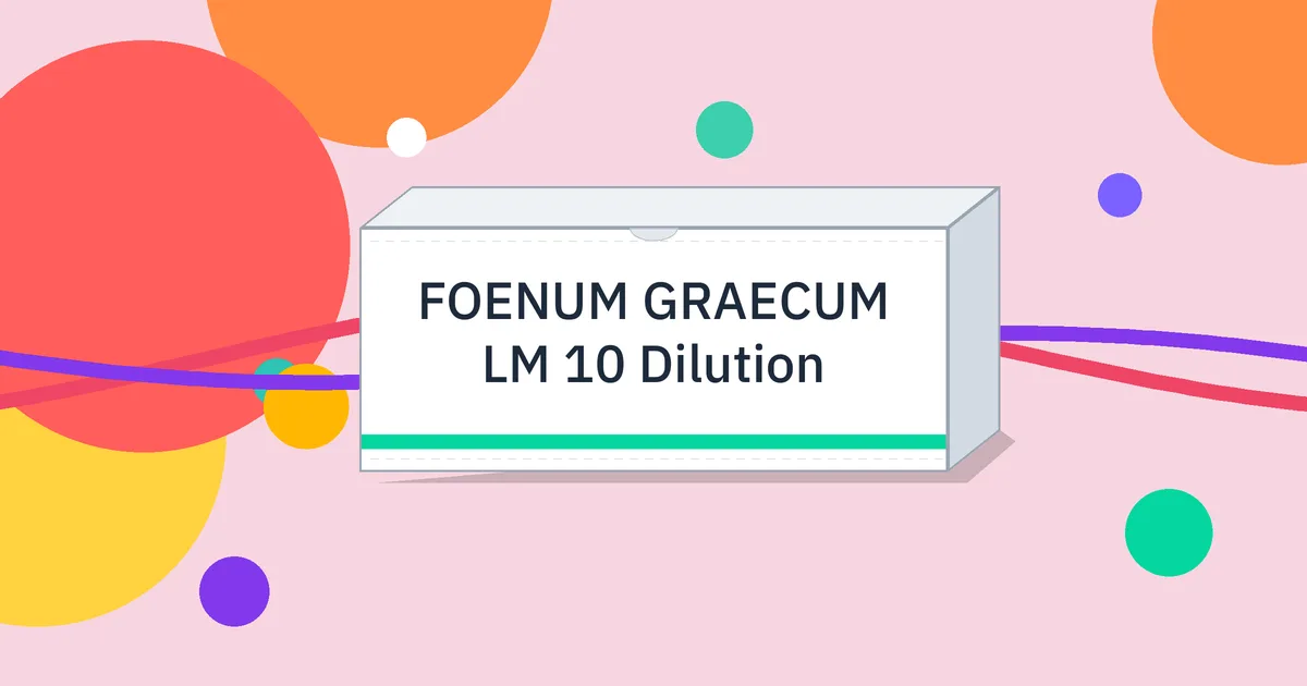 Symbolbild: Packung mit der Aufschrift FOENUM GRAECUM LM 10 Dilution (PZN 13490141) – Verfügbarkeit und Bezug in Apotheken in Frankfurt am Main