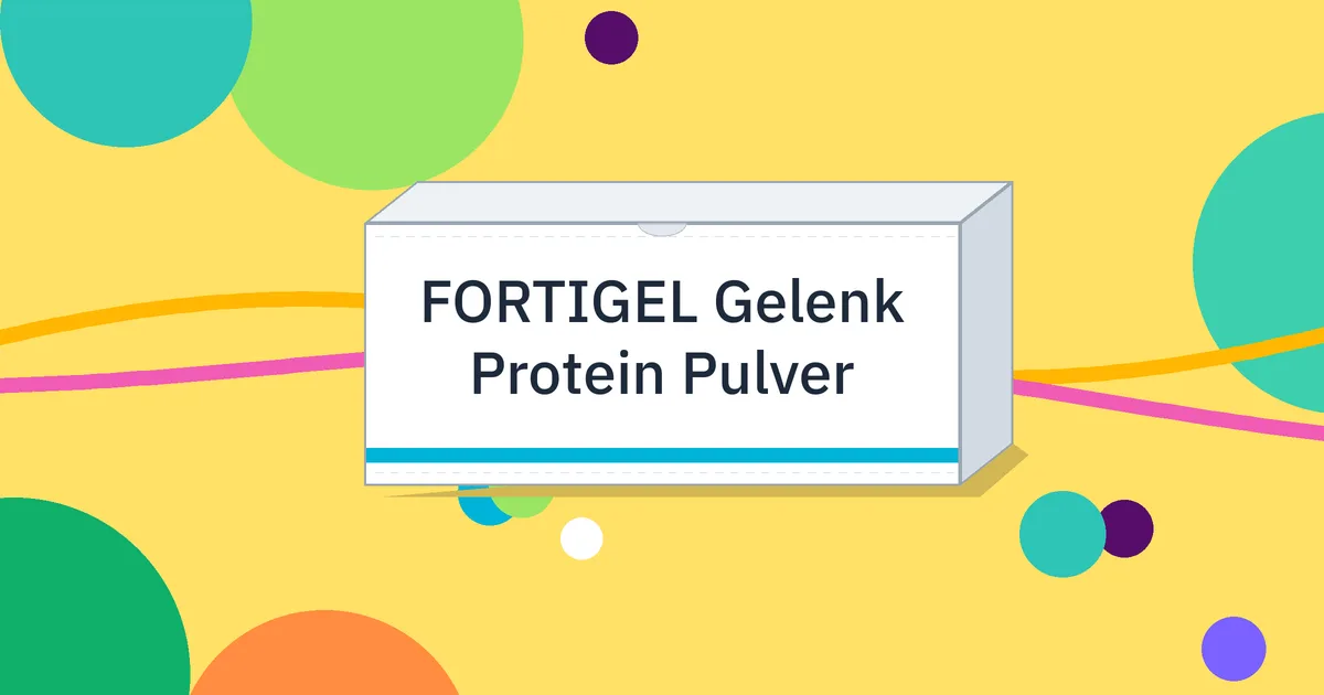 Symbolbild: Packung mit der Aufschrift FORTIGEL Gelenk Protein Pulver (PZN 15400610) – Verfügbarkeit und Bezug in Apotheken in Frankfurt am Main