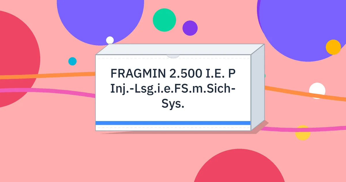Symbolbild: Packung mit der Aufschrift FRAGMIN 2.500 I.E. P Inj.-Lsg.i.e.FS.m.Sich-Sys. (PZN 05746431) – Verfügbarkeit und Bezug in Apotheken in Frankfurt am Main