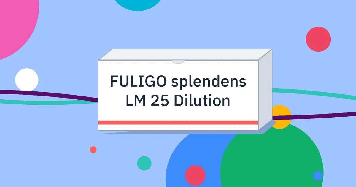 Symbolbild: Packung mit der Aufschrift FULIGO splendens LM 25 Dilution (PZN 13493582) – Verfügbarkeit und Bezug in Apotheken in Frankfurt am Main