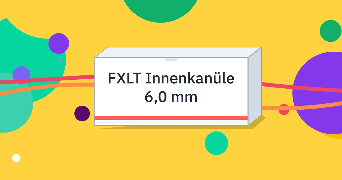 Symbolbild: Packung mit der Aufschrift FXLT Innenkanüle 6,0 mm (PZN 20405897) – Verfügbarkeit und Bezug in Apotheken in Frankfurt am Main