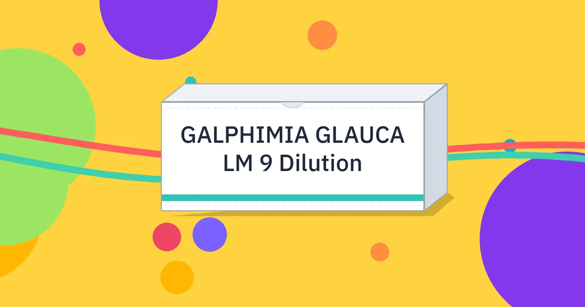 Symbolbild: Packung mit der Aufschrift GALPHIMIA GLAUCA LM 9 Dilution (PZN 12875270) – Verfügbarkeit und Bezug in Apotheken in Frankfurt am Main