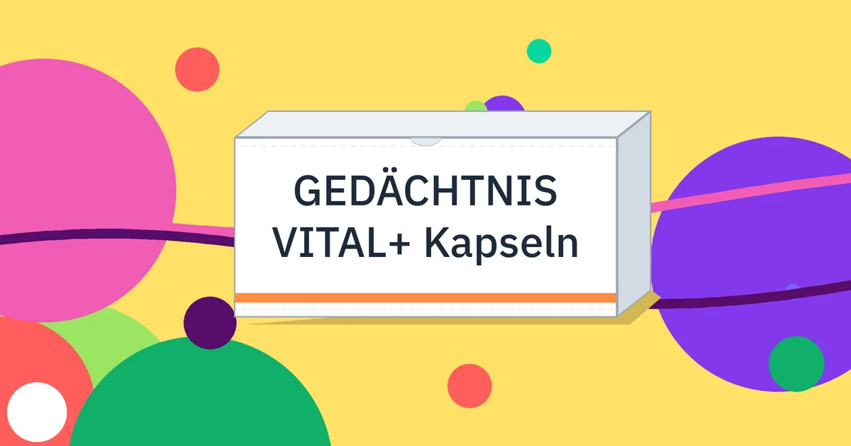 Symbolbild: Packung mit der Aufschrift GEDÄCHTNIS VITAL+ Kapseln (PZN 19264339) – Verfügbarkeit und Bezug in Apotheken in Frankfurt am Main