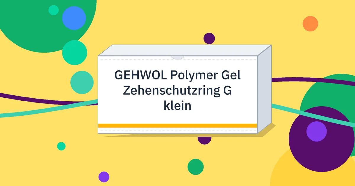 Symbolbild: Packung mit der Aufschrift GEHWOL Polymer Gel Zehenschutzring G klein (PZN 04393887) – Verfügbarkeit und Bezug in Apotheken in Frankfurt am Main