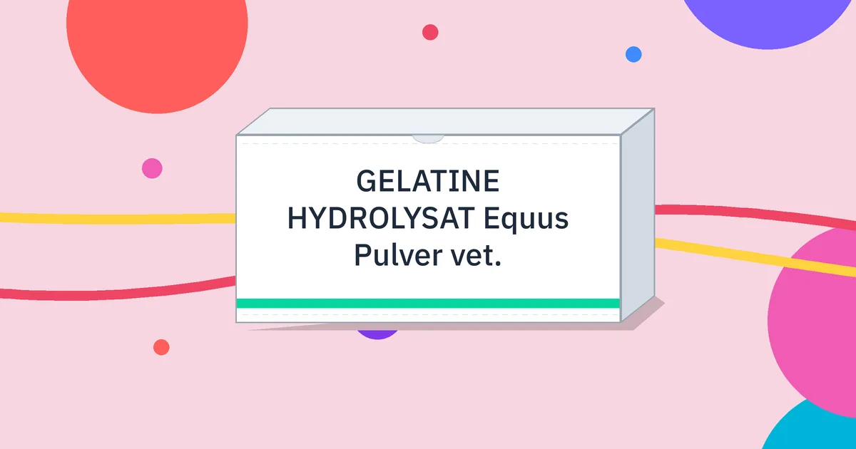Symbolbild: Packung mit der Aufschrift GELATINE HYDROLYSAT Equus Pulver vet. (PZN 04992990) – Verfügbarkeit und Bezug in Apotheken in Frankfurt am Main