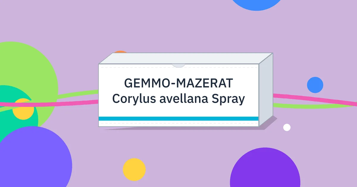 Symbolbild: Packung mit der Aufschrift GEMMO-MAZERAT Corylus avellana Spray (PZN 13306166) – Verfügbarkeit und Bezug in Apotheken in Frankfurt am Main