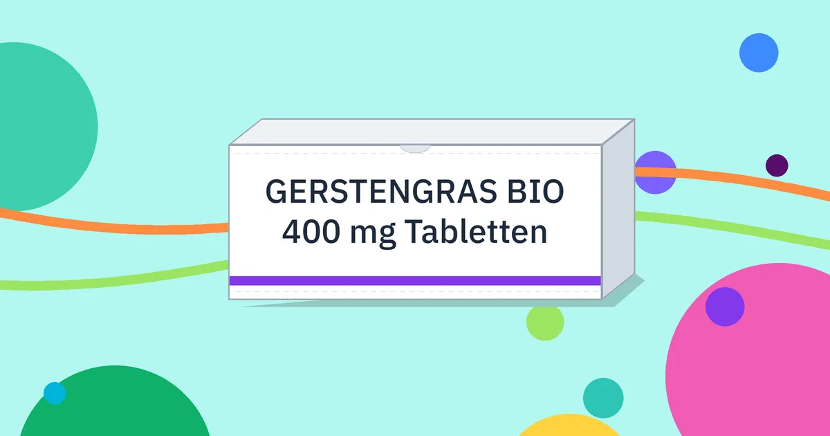 Symbolbild: Packung mit der Aufschrift GERSTENGRAS BIO 400 mg Tabletten (PZN 10214759) – Verfügbarkeit und Bezug in Apotheken in Frankfurt am Main