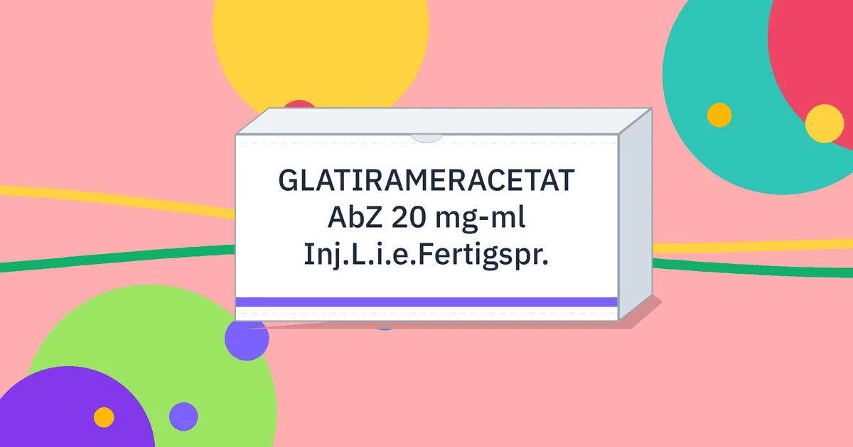 Symbolbild: Packung mit der Aufschrift GLATIRAMERACETAT AbZ 20 mg-ml Inj.L.i.e.Fertigspr. (PZN 14132142) – Verfügbarkeit und Bezug in Apotheken in Frankfurt am Main