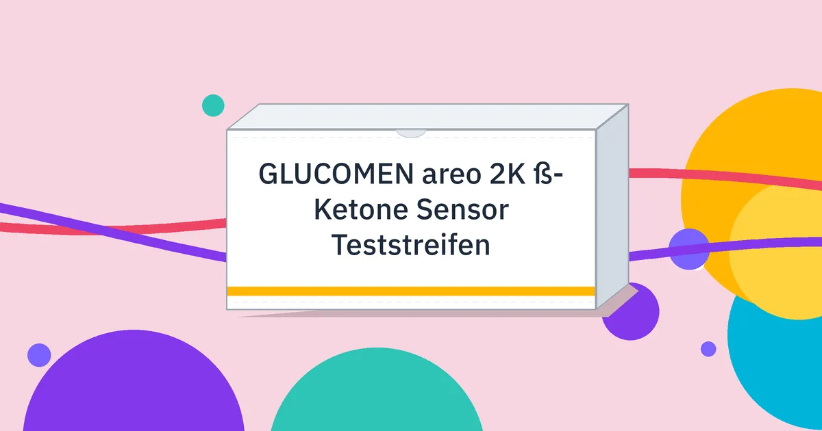 Symbolbild: Packung mit der Aufschrift GLUCOMEN areo 2K ß-Ketone Sensor Teststreifen (PZN 19556585) – Verfügbarkeit und Bezug in Apotheken in Frankfurt am Main