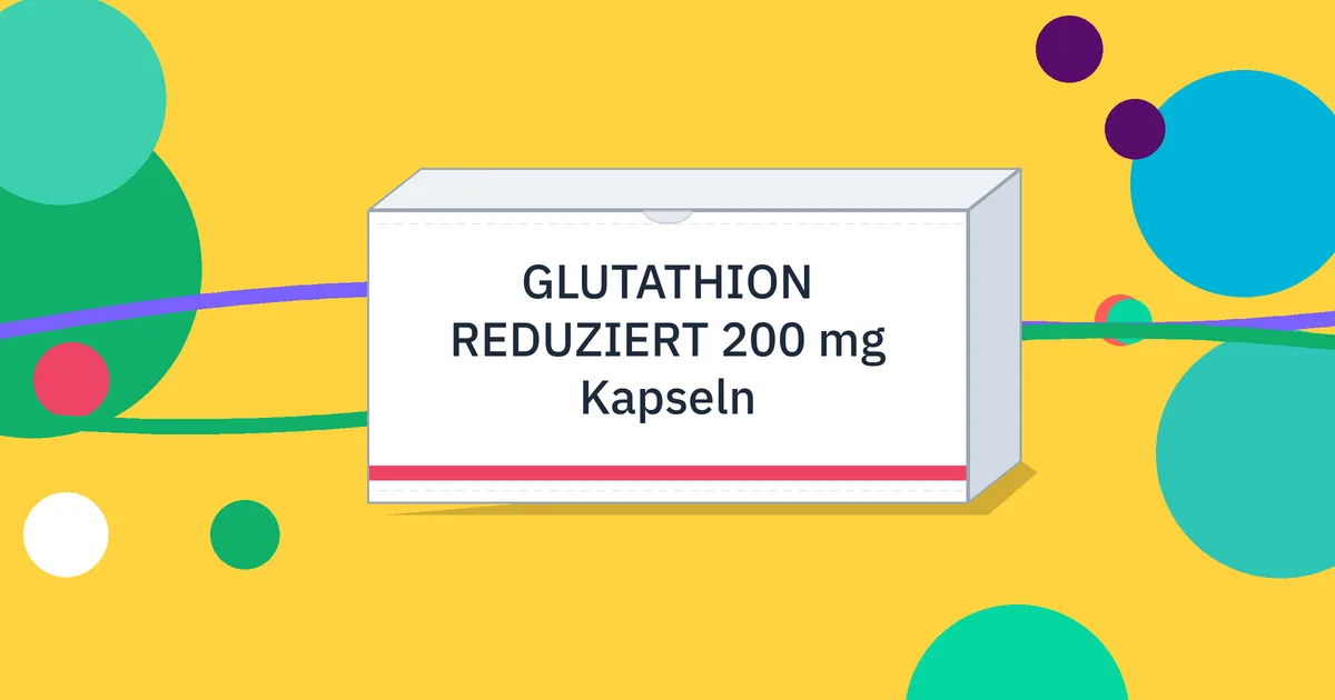Symbolbild: Packung mit der Aufschrift GLUTATHION REDUZIERT 200 mg Kapseln (PZN 01551363) – Verfügbarkeit und Bezug in Apotheken in Frankfurt am Main